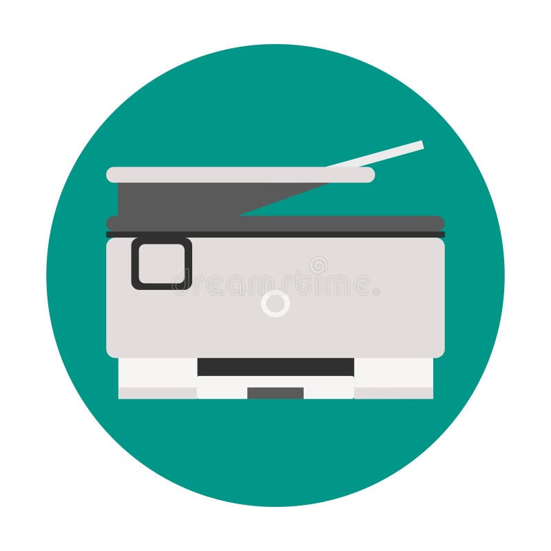 Printer Whith Green Background Flat Illustration Stock Illustration ...