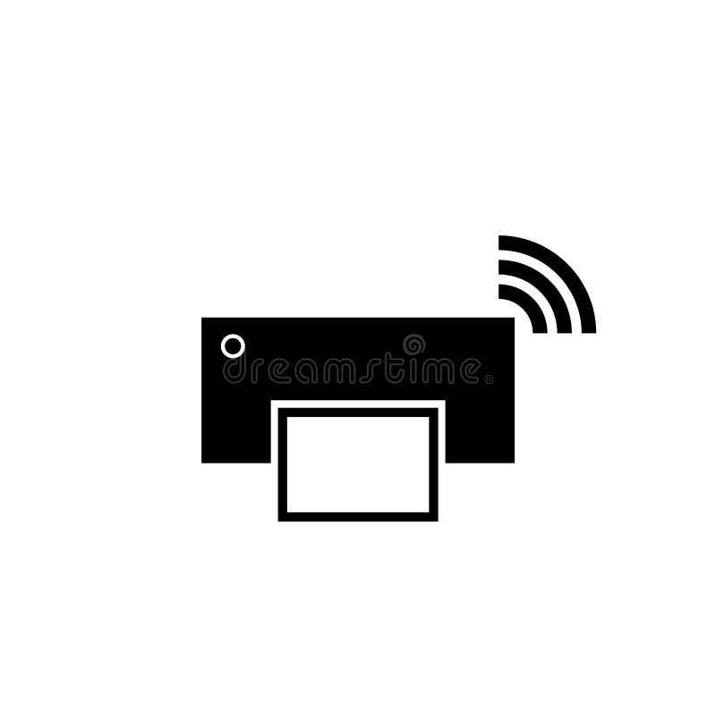 Wireless Printer with Wifi Sticker Icon Stock Vector - Illustration of ...