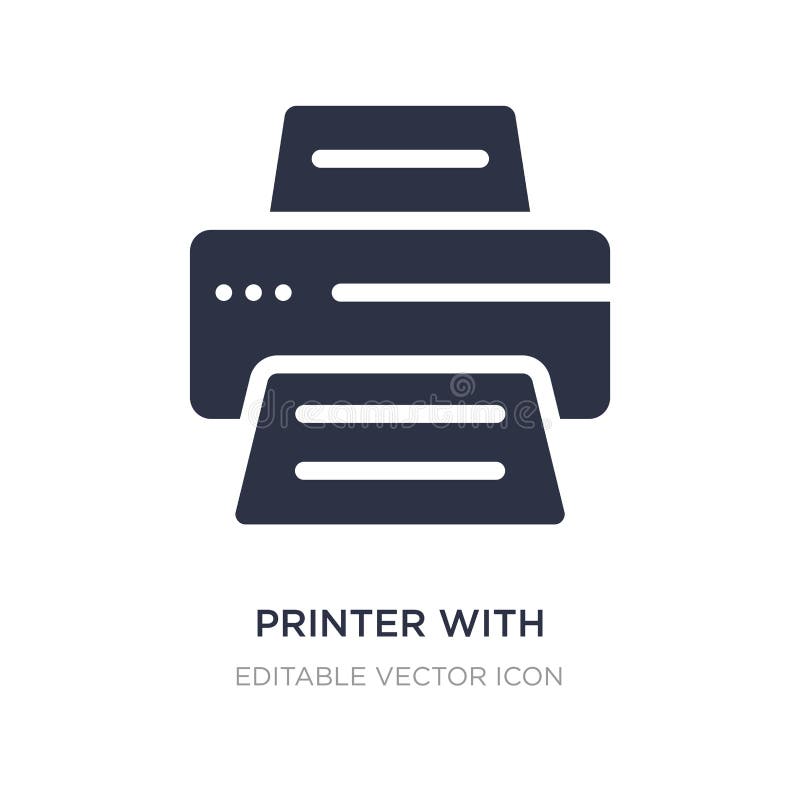 Printer with Written Paper Icon on White Background. Simple Element ...