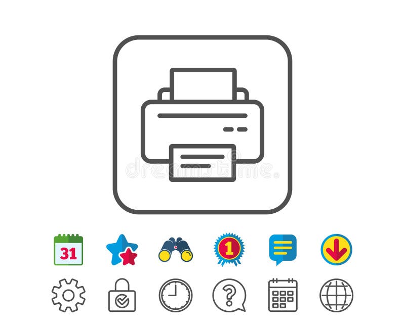 Printerpictogram Het Teken Van Het Printoutapparaat Vector Illustratie ...