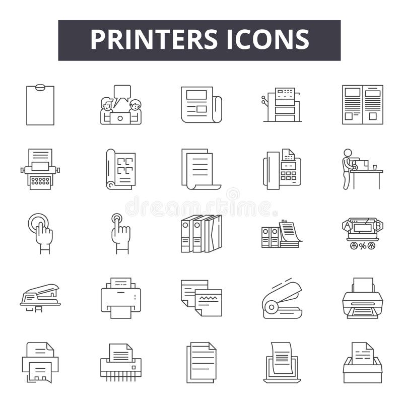 Printers Line Icons, Signs, Vector Set, Outline Illustration Concept ...