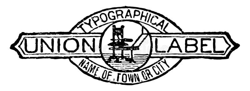 Printers Union Label, Vintage Illustration Stock Vector - Illustration ...