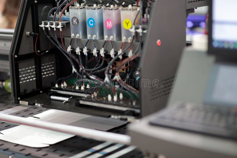 Printhead and Ink Supply System of Flatbed Printer Stock Image - Image ...