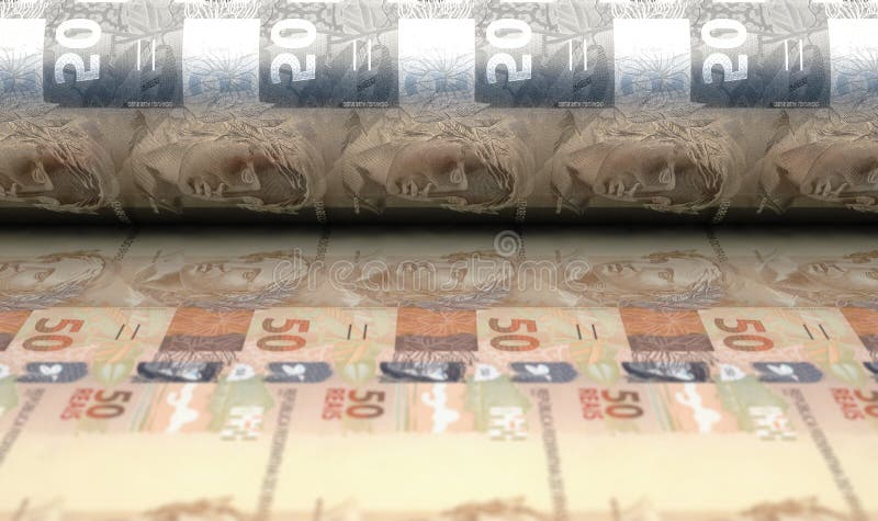 Printing Brazilian Real Notes Stock Photo - Image of color, plate ...