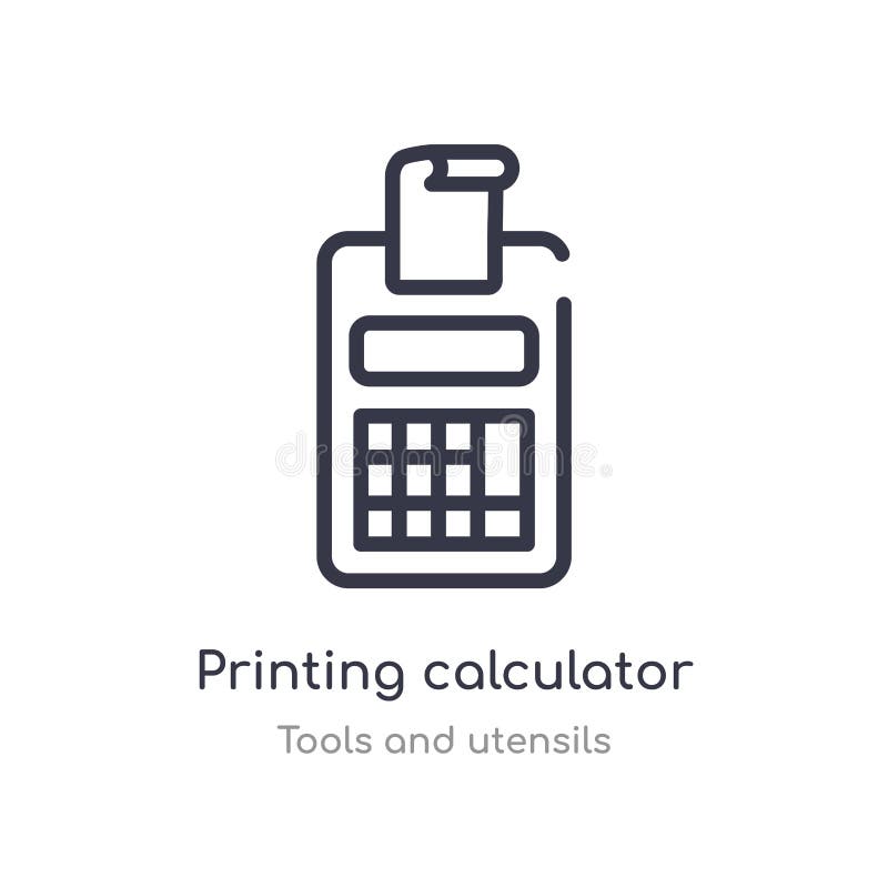 Printing Calculator Device Symbol in Black and White Stock Vector ...