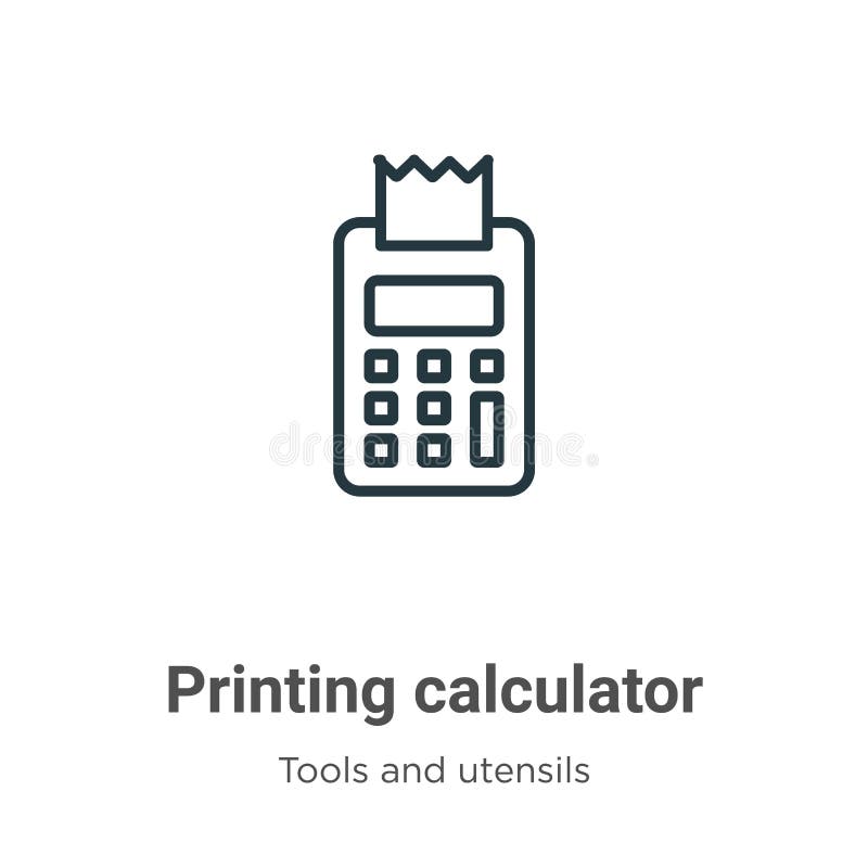 Printing Calculator Icon on White Background. Simple Element ...