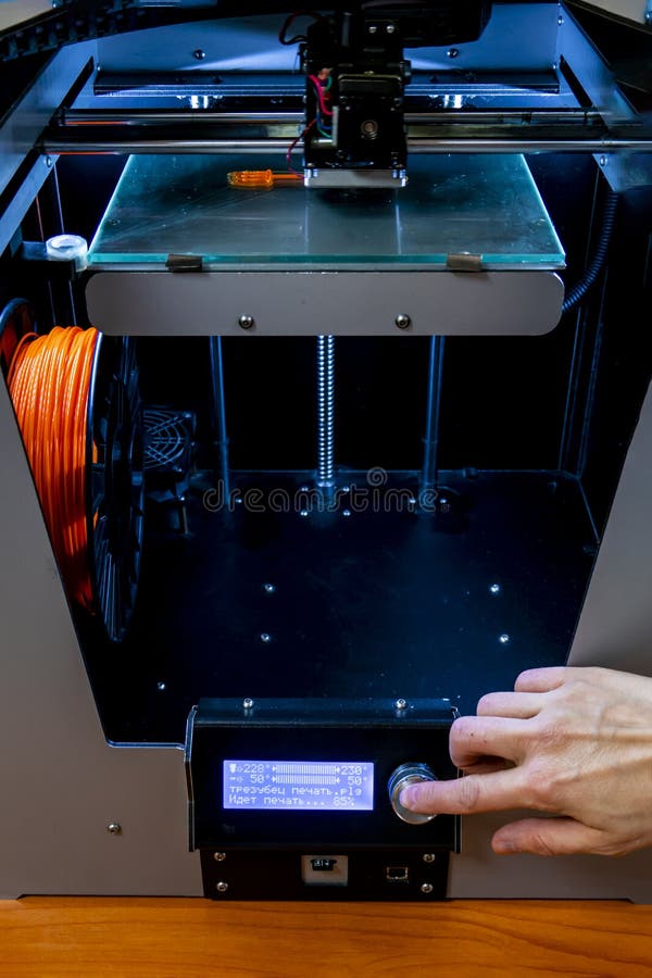 Modern 3D Printer Printing Figure Close-up Macro 3d Printer Prints with ...