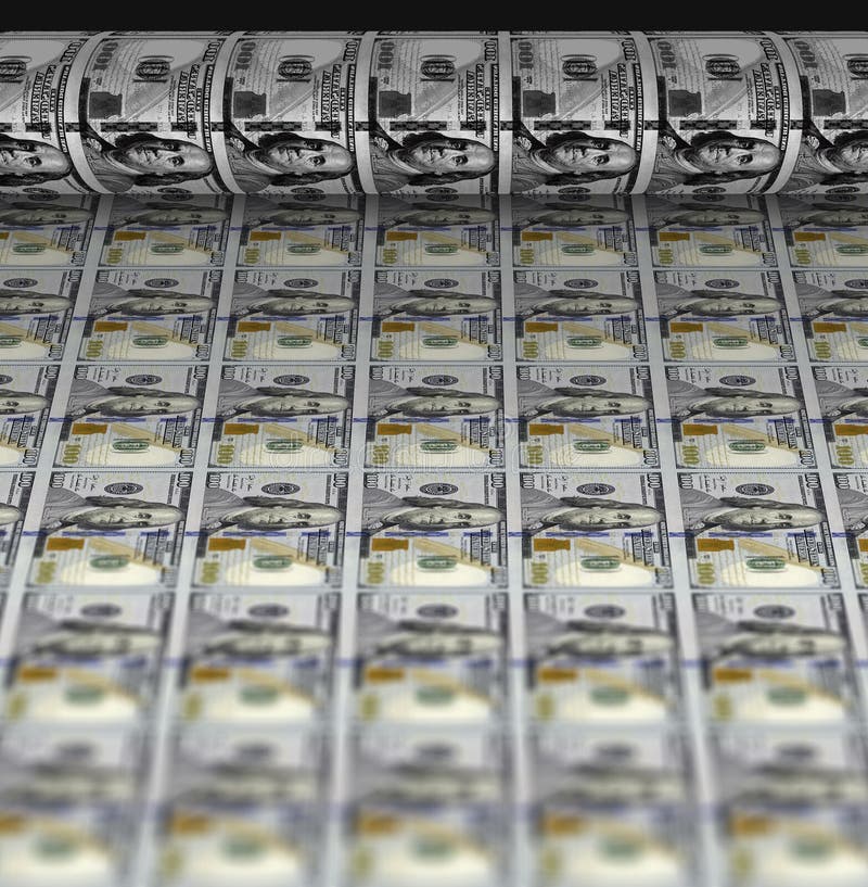 Printing dollars stock image. Image of green, business - 255444227