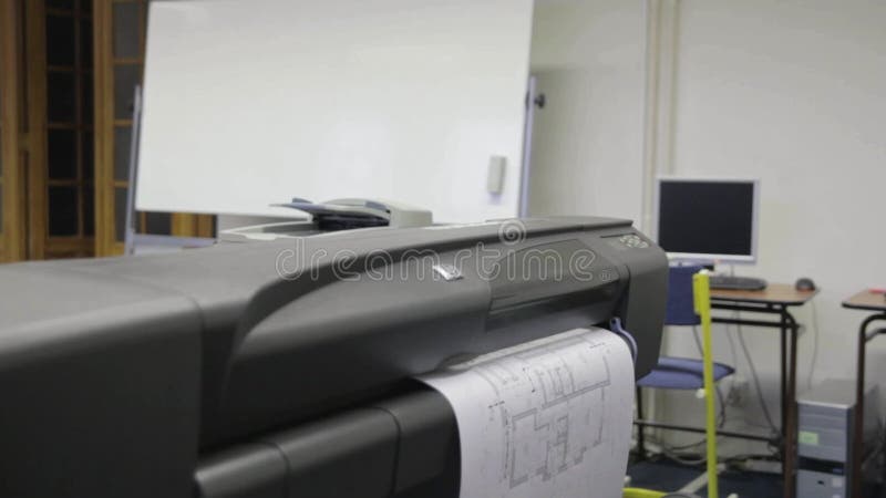 Printing Drawings on a Plotter Stock Video - Video of office ...