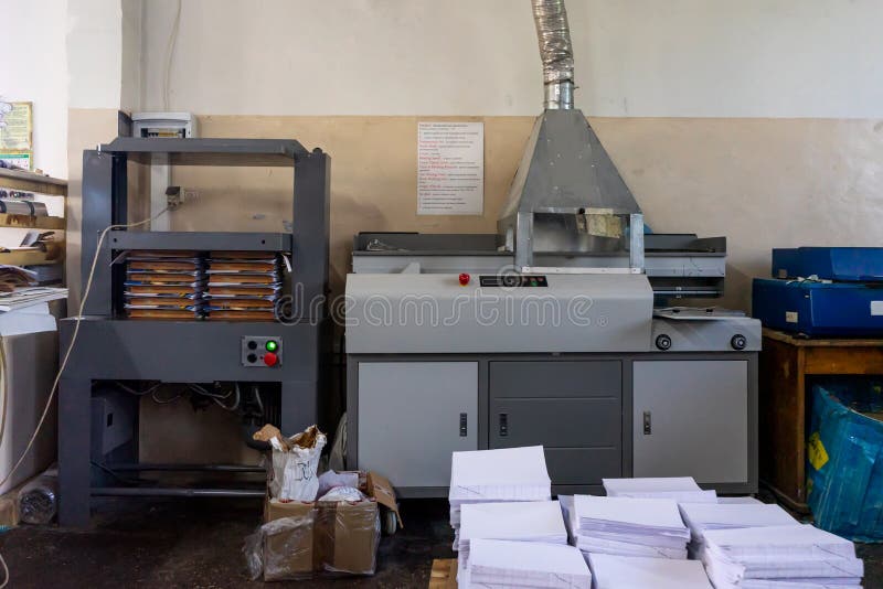 Printing Equipment in the Shop on the Production Stock Photo - Image of ...