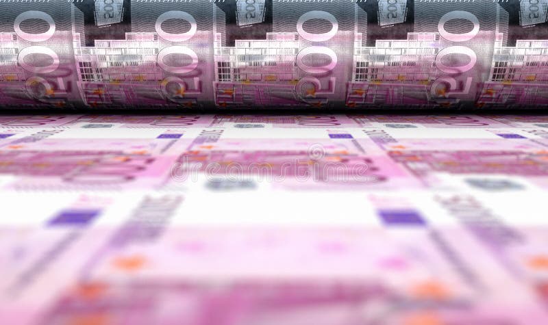 Printing Euro Bank Notes stock illustration. Illustration of ...