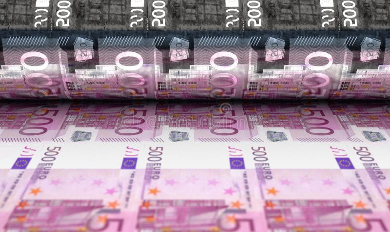 Printing Euro Bank Notes stock image. Image of investment - 165642577
