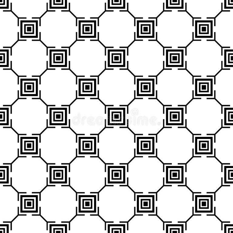 Black White Native Square Pattern Stock Vector - Illustration of circle ...