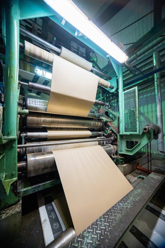 Printing at High Speed on Offset Machine. Label, Rolled Up, Printing ...