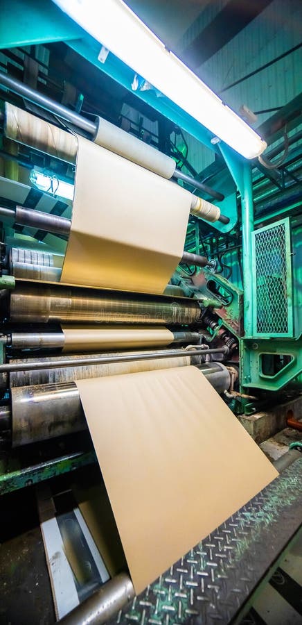 Printing at High Speed on Offset Machine. Label, Rolled Up, Printing ...