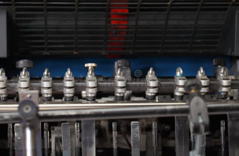 In Printing House. Construction of Printing Press Stock Image - Image ...