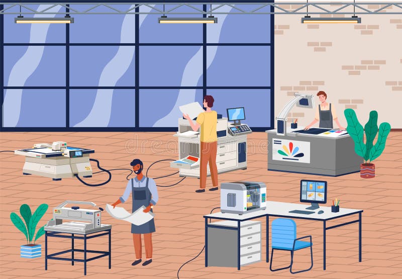 Printing House Equipment. Printer Plotter, Offset Cutting Machines, Man ...