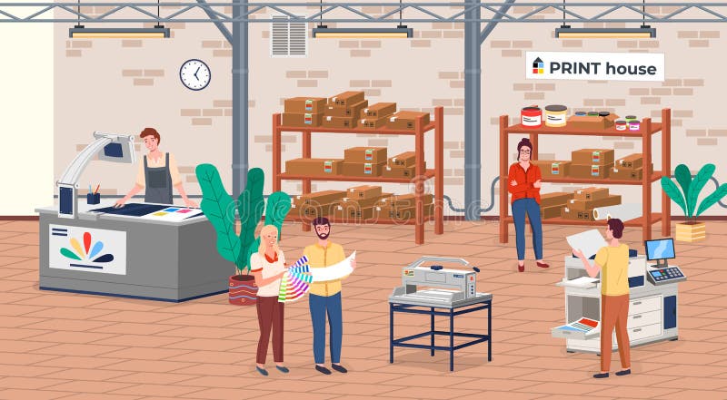 Printing House Equipment. Printer Plotter, Offset Cutting Machines, Man ...