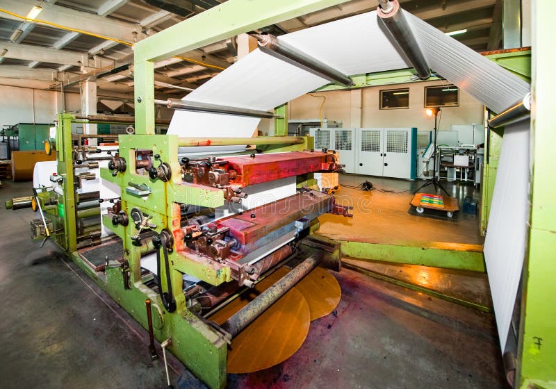 Printing - Offset press stock image. Image of cian, labor - 9943977