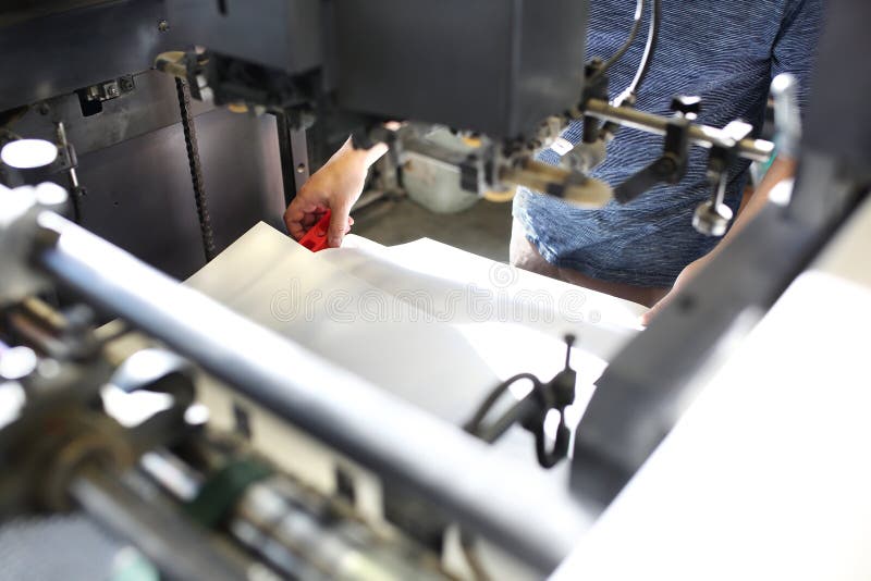 Printing House. the Printer Supports the Printing Machine. Stock Photo ...