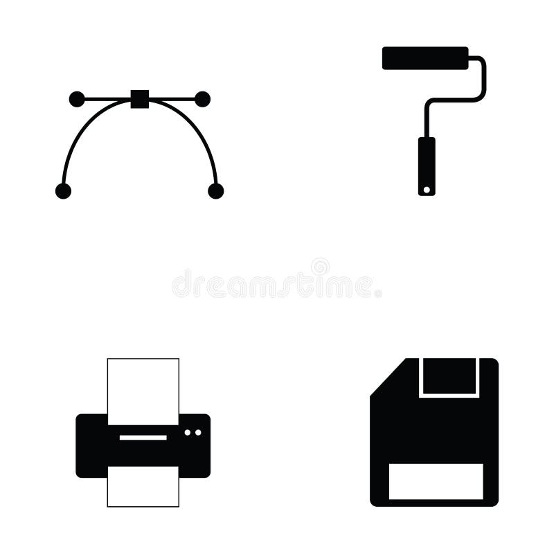 Printing icon set stock vector. Illustration of printing - 102685152
