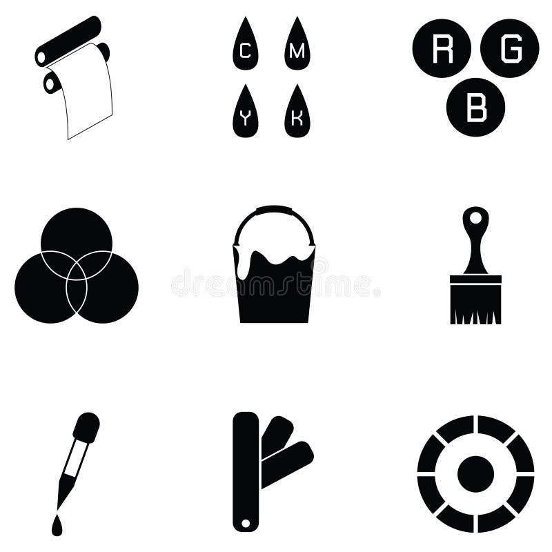 Printing icon set stock vector. Illustration of palette - 102685176