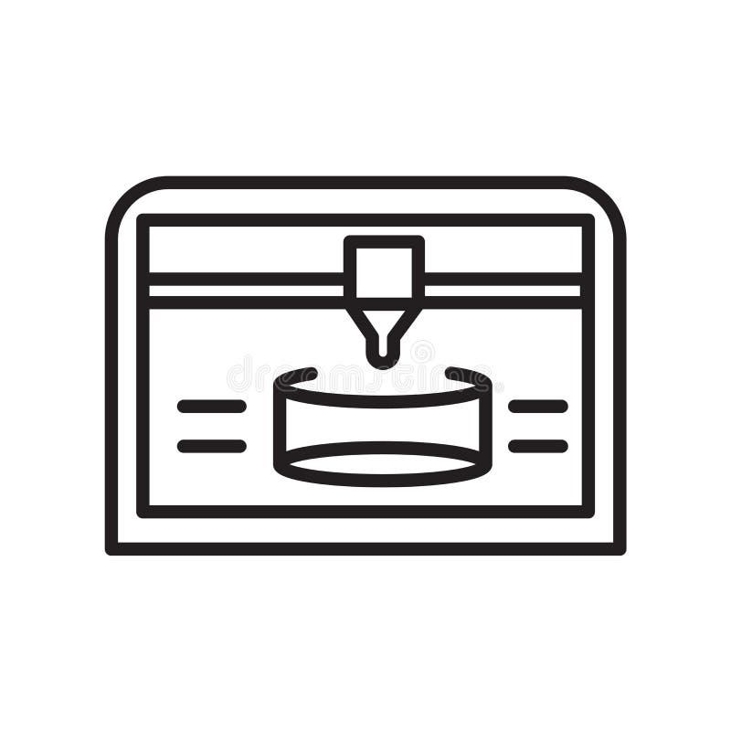 3d Printing Icon Vector Isolated on White Background, 3d Printing Sign ...