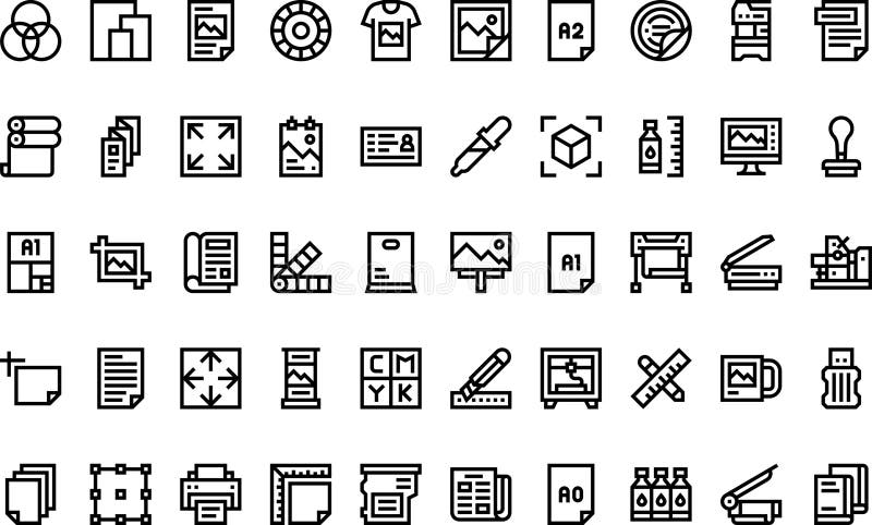 Printing Icons High-Quality Vector Icons Collection with Editable ...