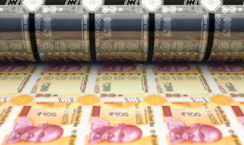Printing Indian Rupee Notes Stock Image - Image of bank, india: 188957889