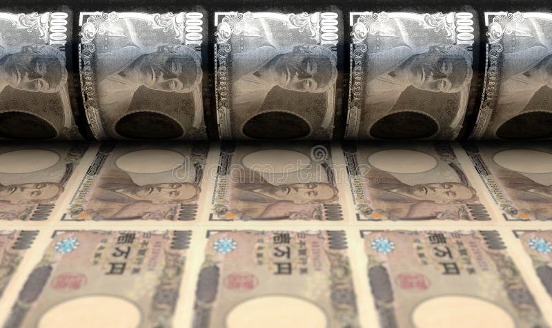 Printing Japanese Yen Notes Stock Illustration - Illustration of ...