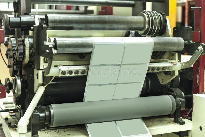 Printing Labels on Label Printing Machine Stock Photo - Image of ...
