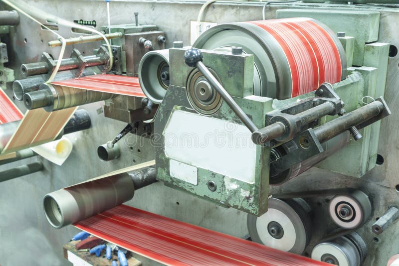 Printing Labels on Label Printing Machine Stock Image - Image of plant ...