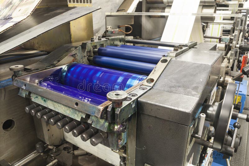 Printing Labels on Label Printing Machine Stock Photo - Image of motion ...