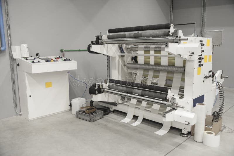 Printing Labels on Label Printing Machine Stock Photo - Image of place ...