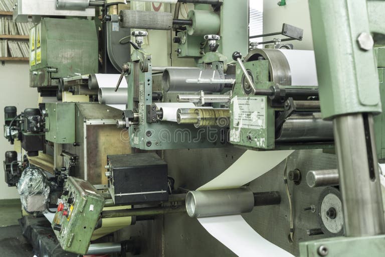 Printing Labels on Offset Machine Stock Image - Image of offset ...