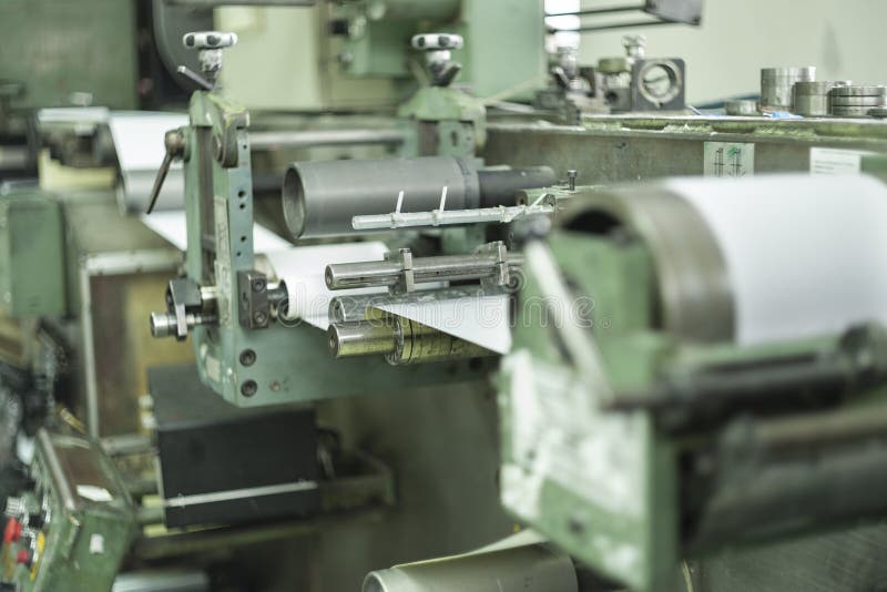 Printing Labels on Offset Machine Stock Image - Image of industrial ...