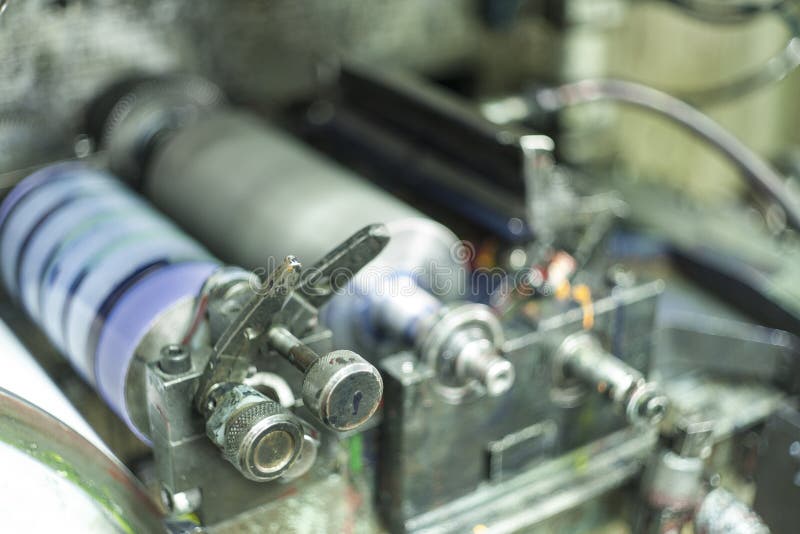 Printing Labels on Offset Machine Stock Photo - Image of machinery ...