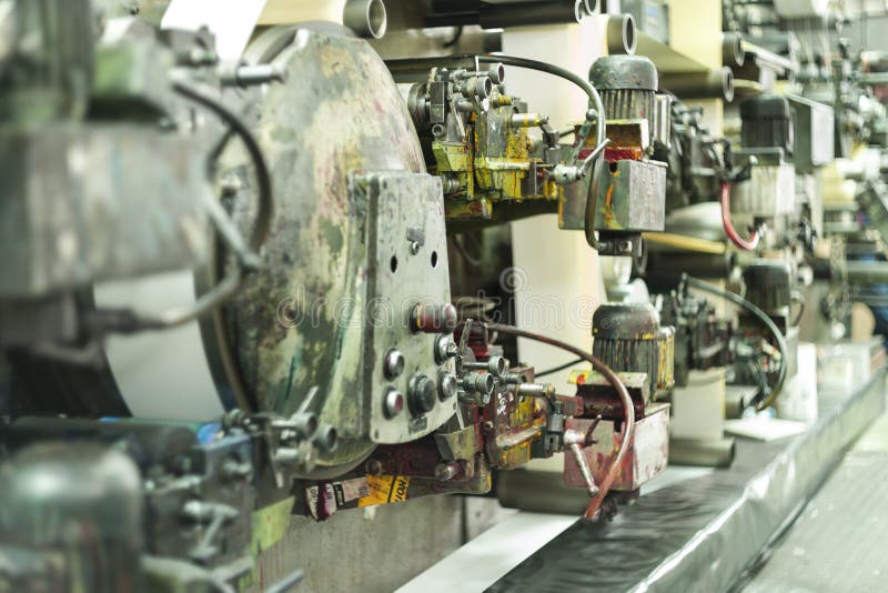 Printing Labels on Offset Machine Stock Image - Image of action, cmyk ...