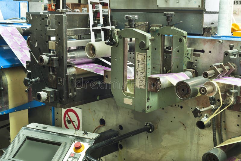 Printing Labels on Offset Machine Stock Photo - Image of prepress ...