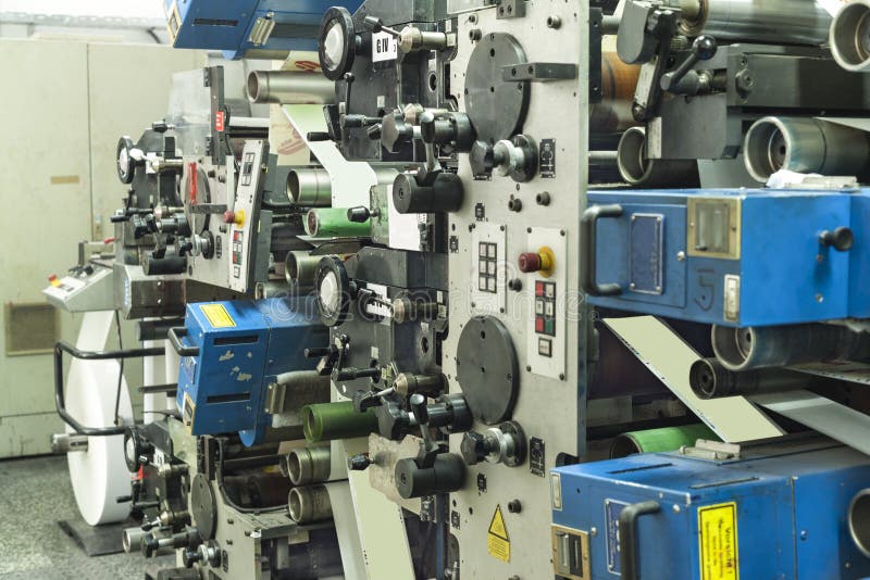 Printing Labels on Offset Machine Stock Image - Image of offset ...