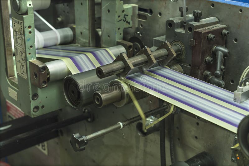 Printing Labels on Offset Machine Stock Image - Image of prepress ...
