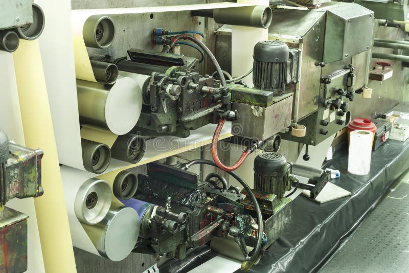 Printing Labels on Offset Machine Stock Photo - Image of label, fragile ...
