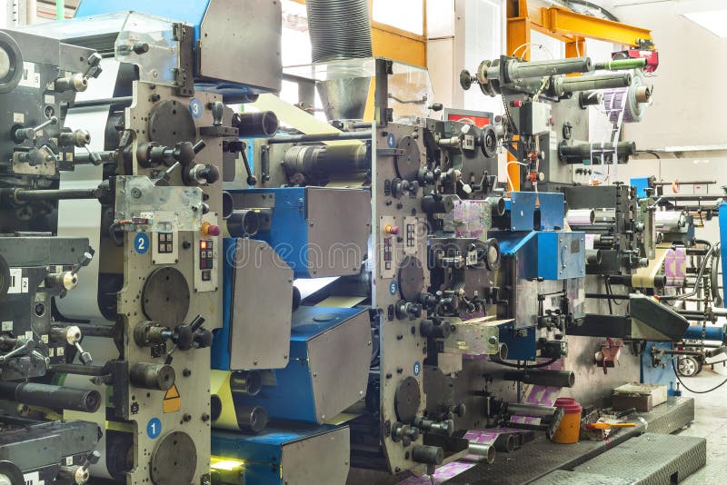 Printing Labels on Offset Machine Stock Photo - Image of fragile ...