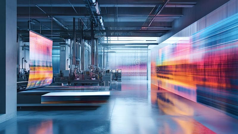Printing Large Format Colorful Abstract Design in Modern Industrial ...