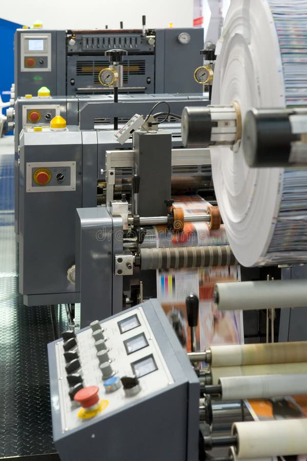 Working print machine stock image. Image of machine, manufacturing ...
