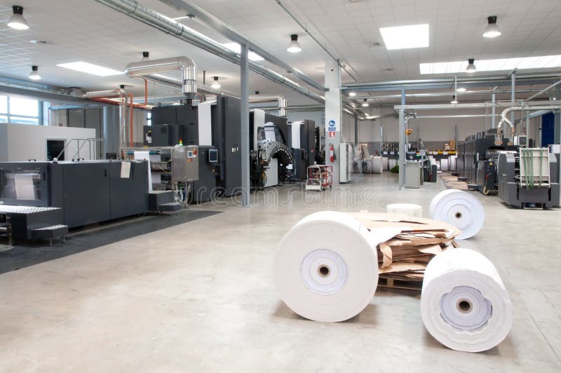 Web (rolls) Offset Press - Console Stock Image - Image of labor ...