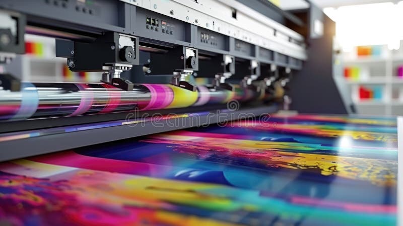 A Printing Machine with a Large Print on it Stock Photo - Image of ...