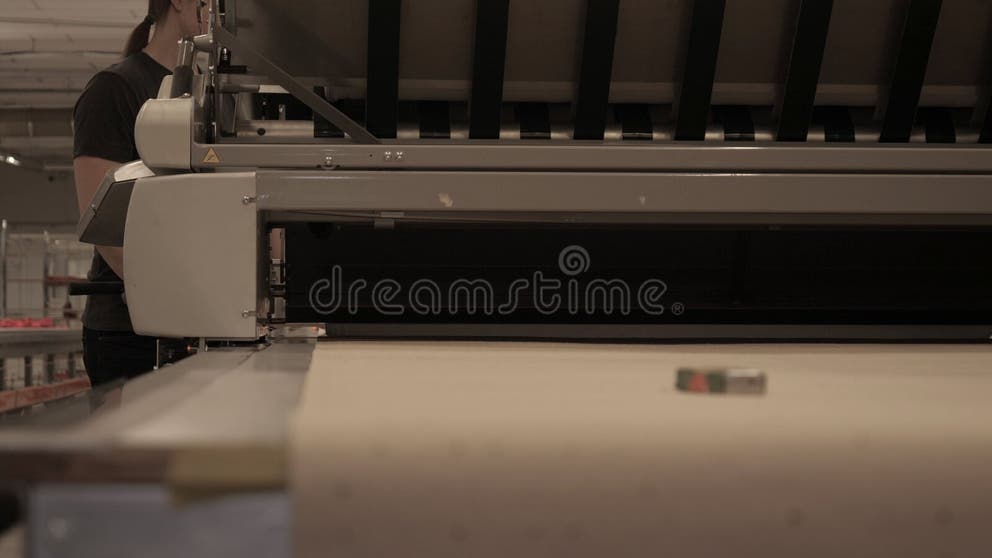 The Printing Machine Prints the Code on the Paper Fabric Date, Time ...