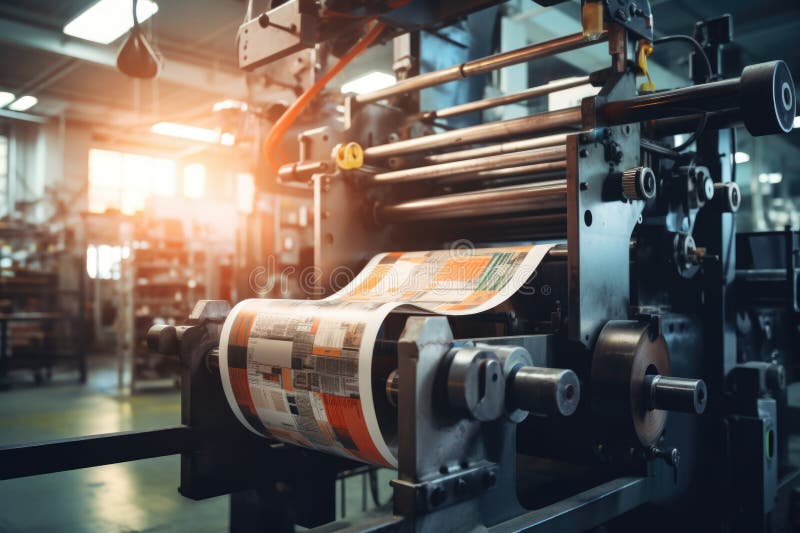 A Printing Machine with a Roll of Paper Ready for Printing. Suitable ...