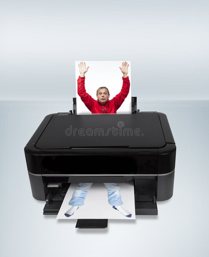 Printing man stock photo. Image of computer, hands, equipment - 28044080